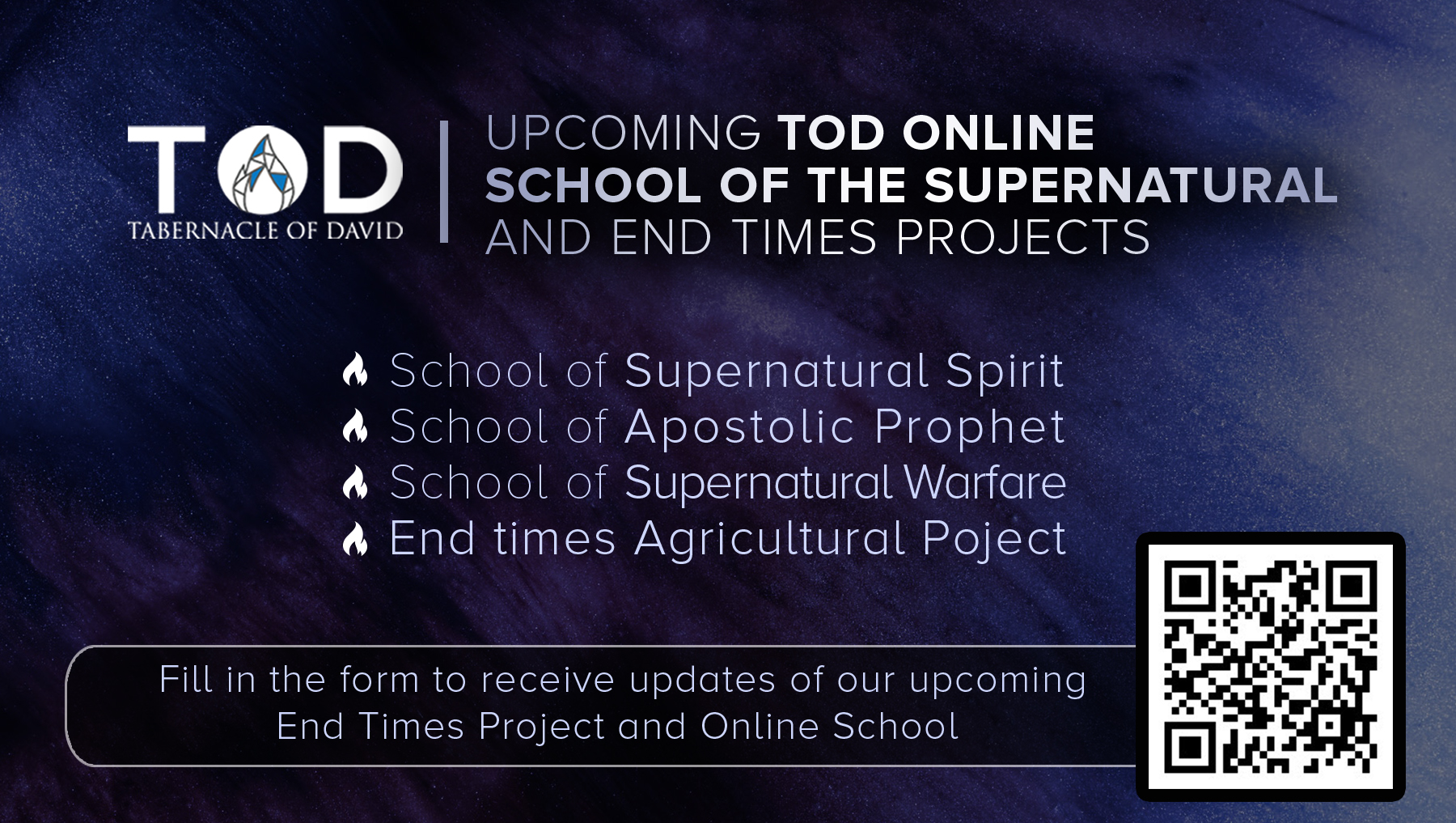 tod online school | Tabernacle of David Singapore